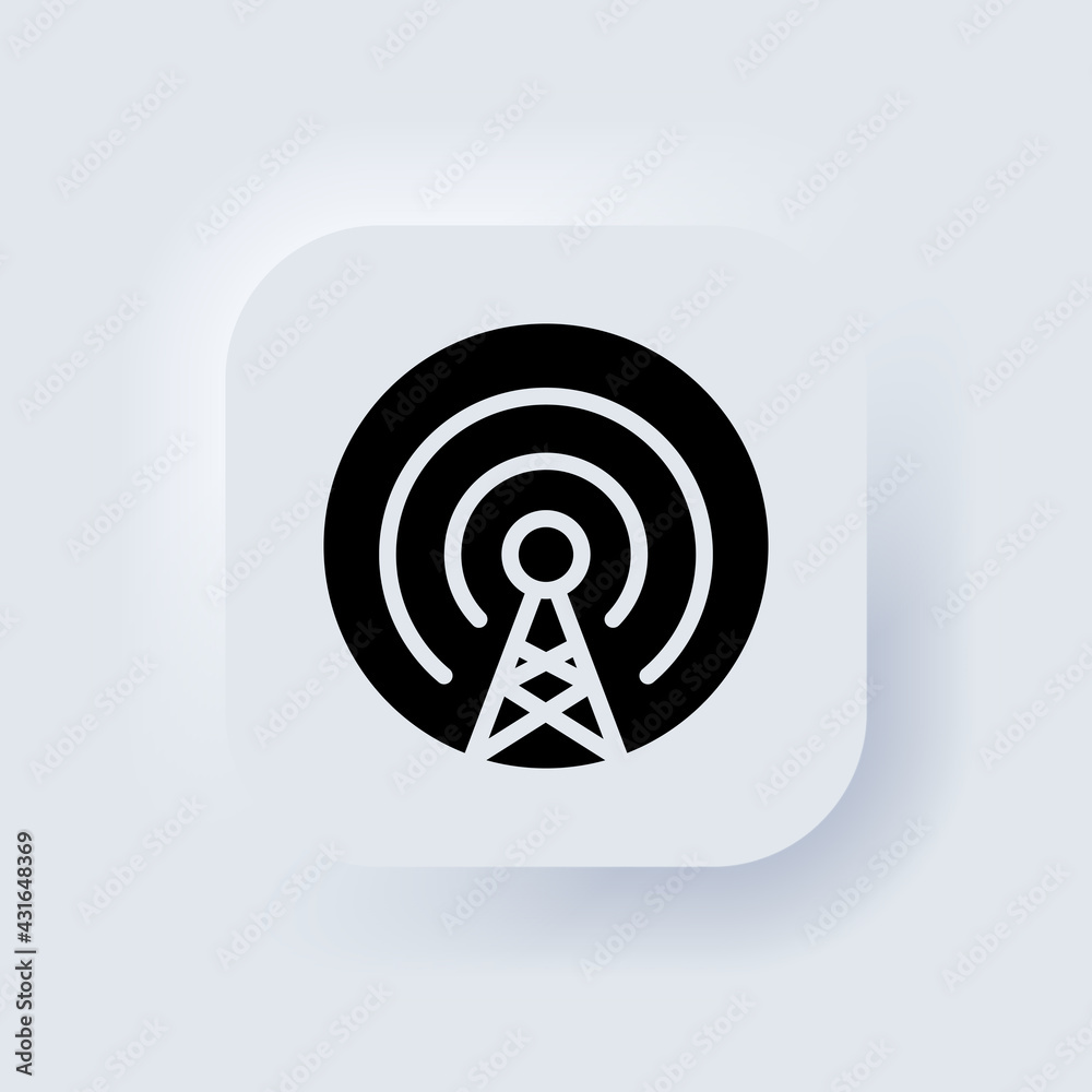 Cell phone tower icon. Antenna icon vector. Wireless. Mobile connection ...