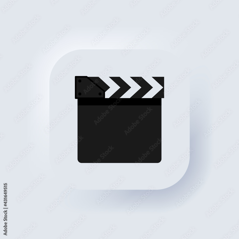Movie clapperboard or film clapper icon. Cinema device, video film ...