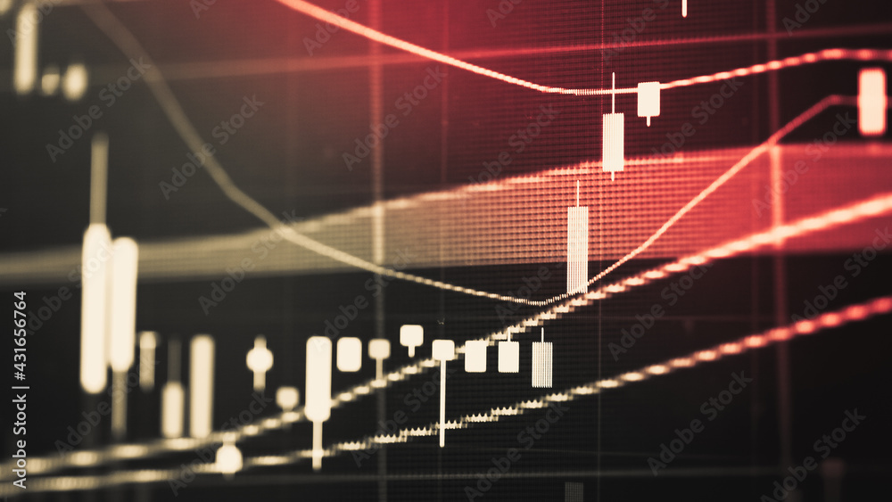 Charts of stock market instruments with various type of indicators and ...