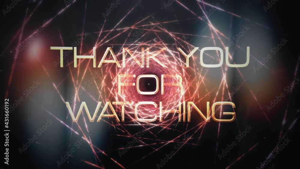 Thank You For Watching cinematic trailer background with abstract ...