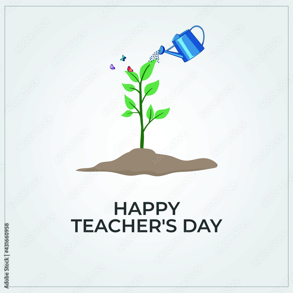 Teacher's Day. Tree plantation concept like this teacher and students ...