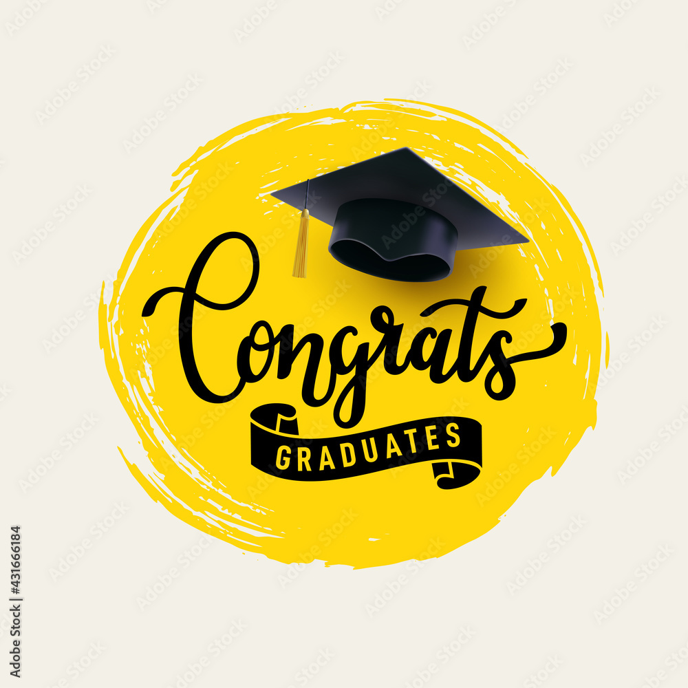 Congrats Graduates, class of 2021. Cap icon and lettering for ...