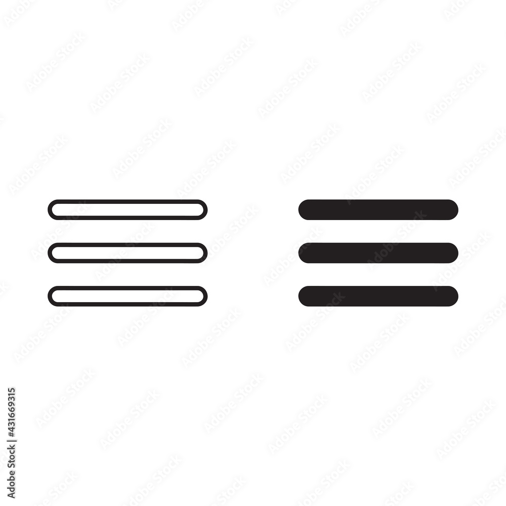 Hamburger menu icon for mobile apps and websites Stock Vector | Adobe Stock