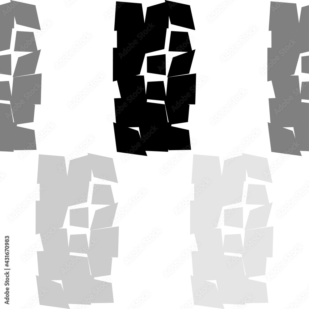 Shapes made of curved squares. Mosaic with geometric shapes. Seamless ...