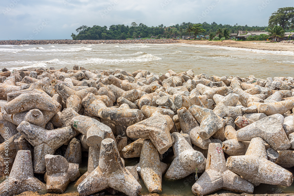 Tetrapods are used to enforce coastal structures such as seawalls and ...
