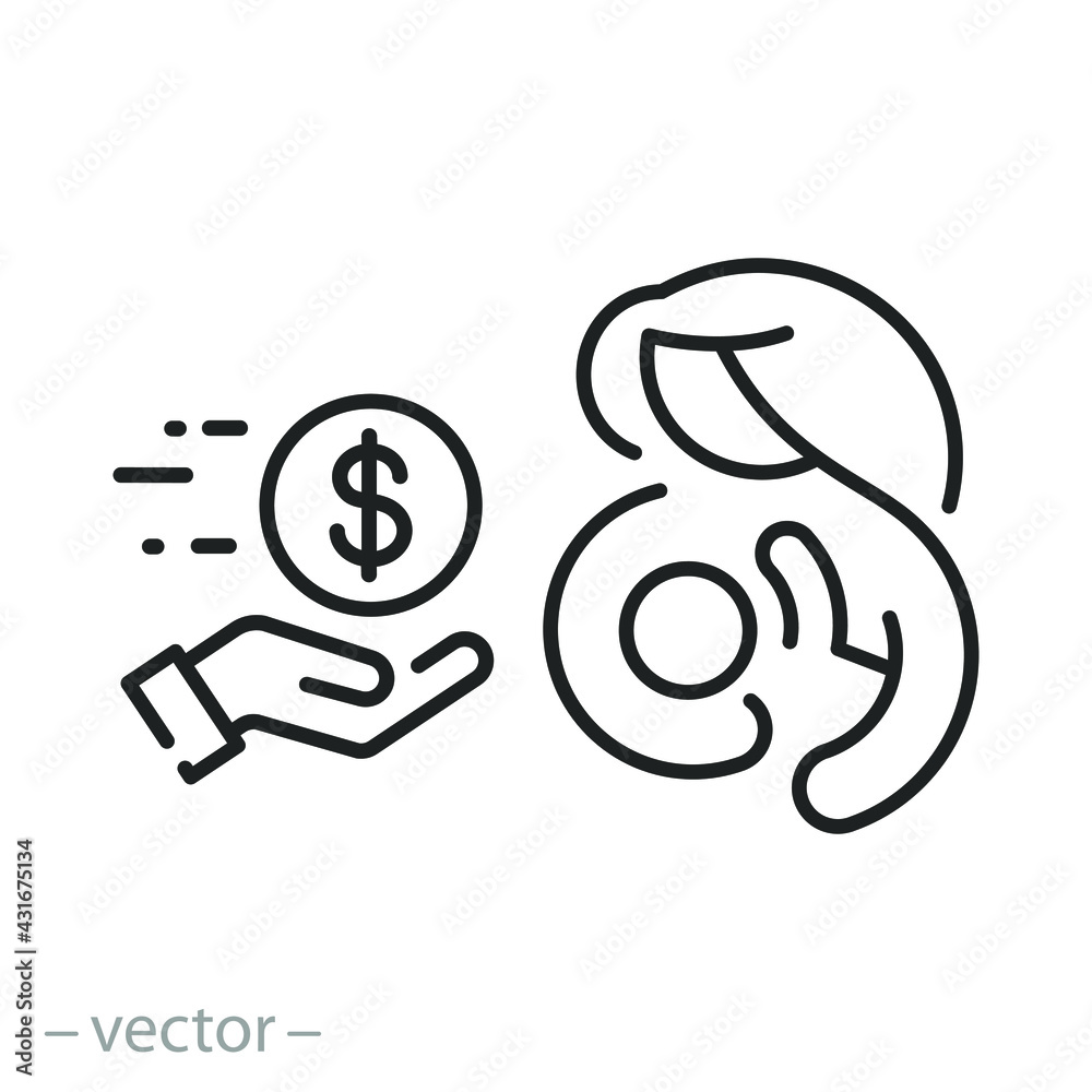 financial aid for a newborn, icon, social help icon, fund child ...