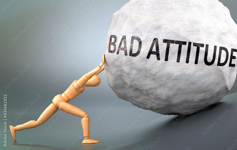 Bad Attitude And Painful Human Condition Pictured As A Wooden Human bad-attitude-and-painful-human-condition-pictured-as-a-wooden-human