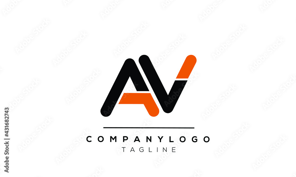 AV initials monogram letter text alphabet logo design Stock Vector ...