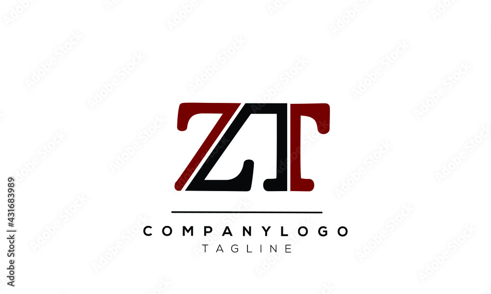 ZT initials monogram letter text alphabet logo design Stock Vector ...