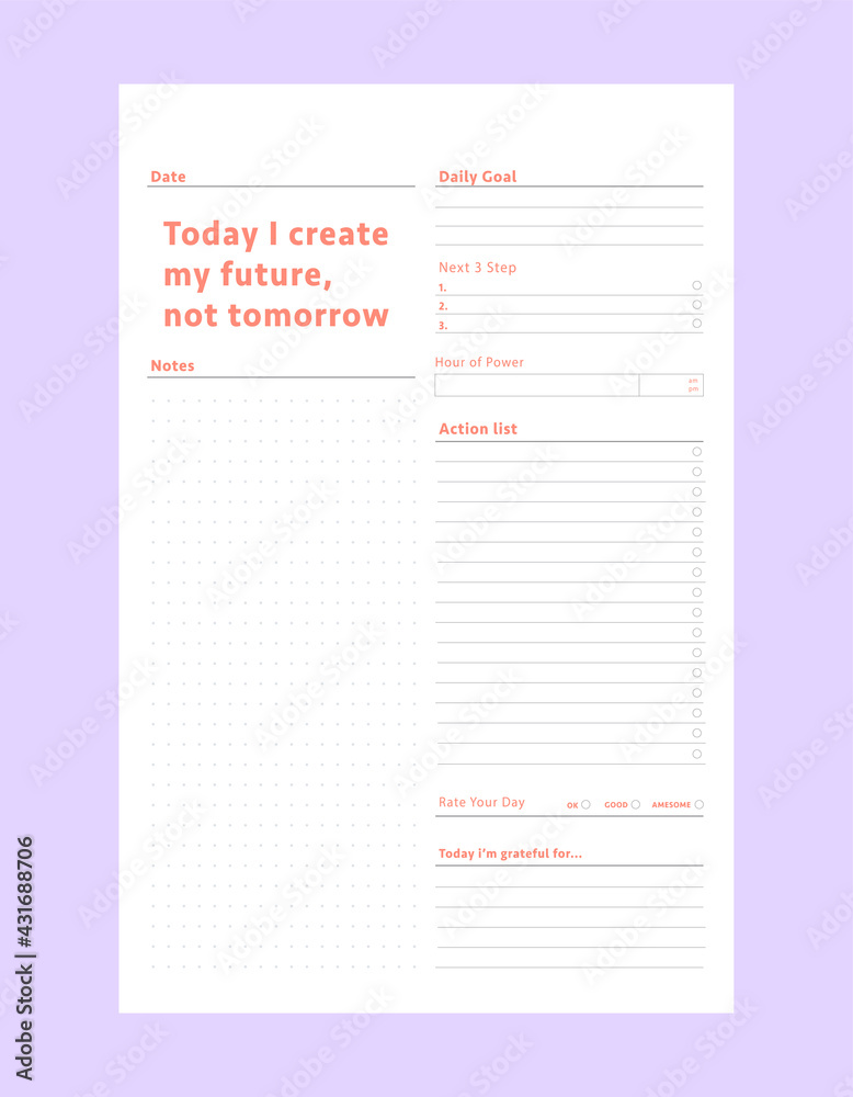 Today i create my future not tmr and Daily Routine Planner sheets ...