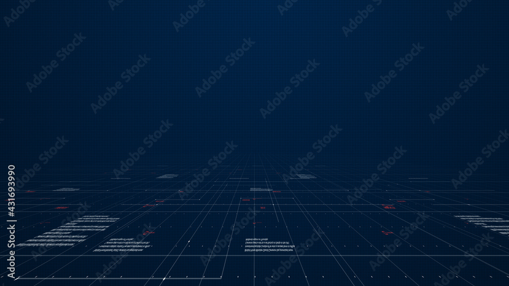 Perspective view of Futuristic Digital Technology Interface Background ...
