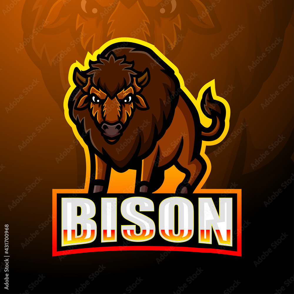 Strong bison mascot esport logo design Stock Vector | Adobe Stock