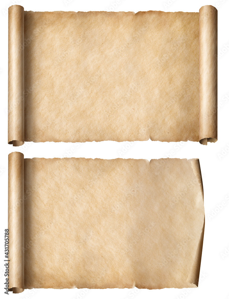 old paper horizontal scrolls set isolated Stock Photo | Adobe Stock