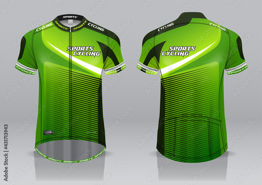 Jersey cycling template design uniform front and back view ready to ...