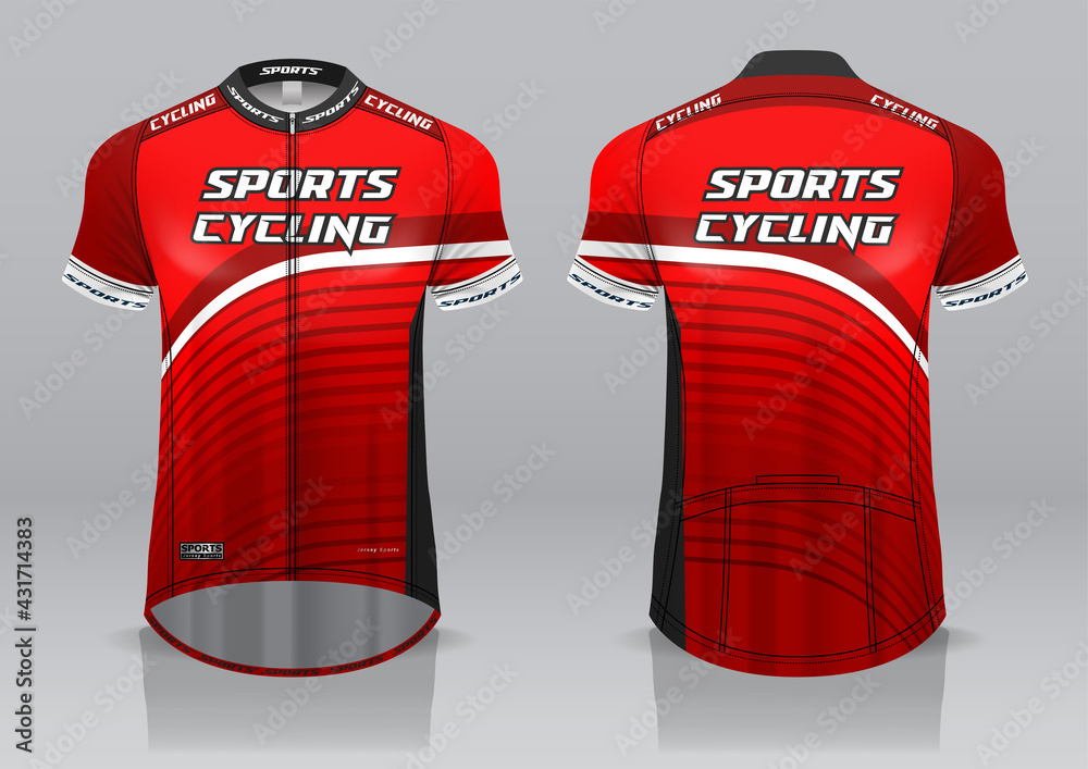 Jersey cycling template design uniform front and back view ready to ...