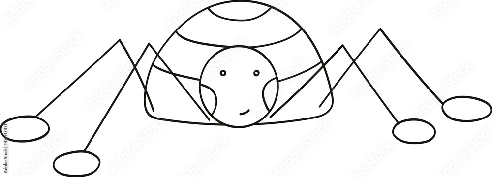 Coloring book with a picture of a cute cartoon spider for preschool ...