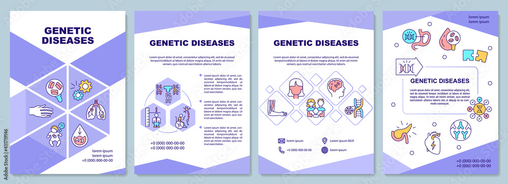 Genetic diseases brochure template. Medical treatment. Flyer, booklet ...