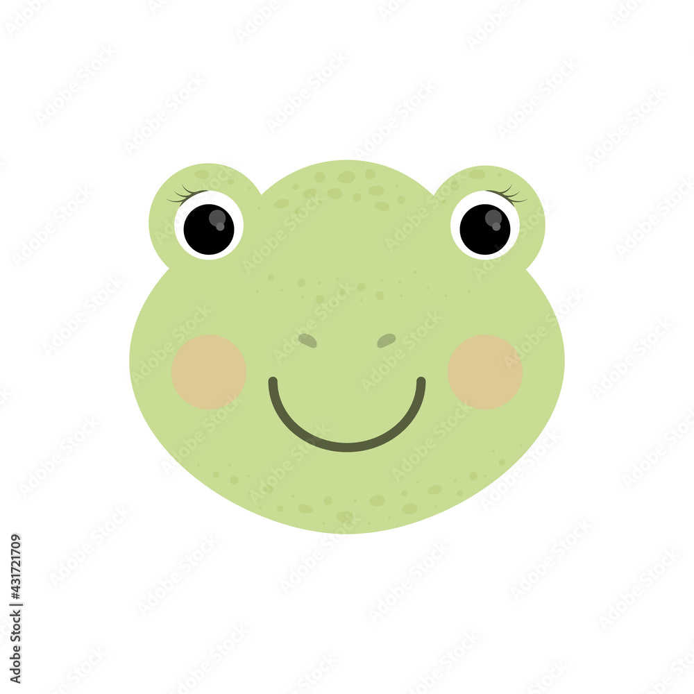 Frog face. Vector illustration. Stock Vector | Adobe Stock