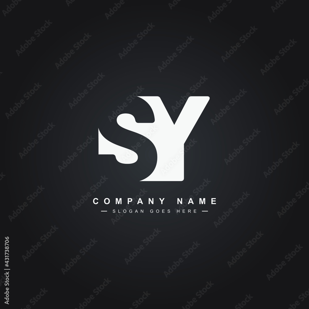 Initial Letter SY logo - Minimal Business Logo Stock Vector | Adobe Stock