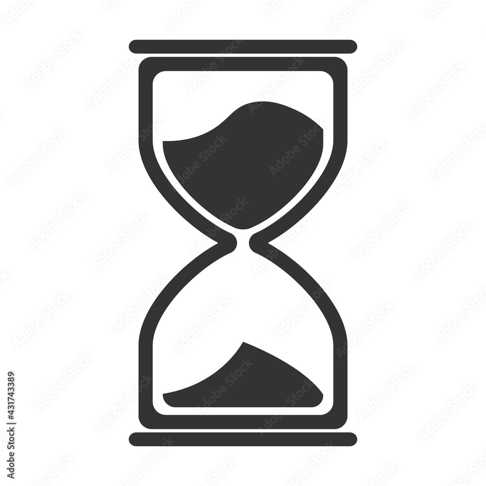 simple flat hourglass icon or symbol isolated on white vector ...