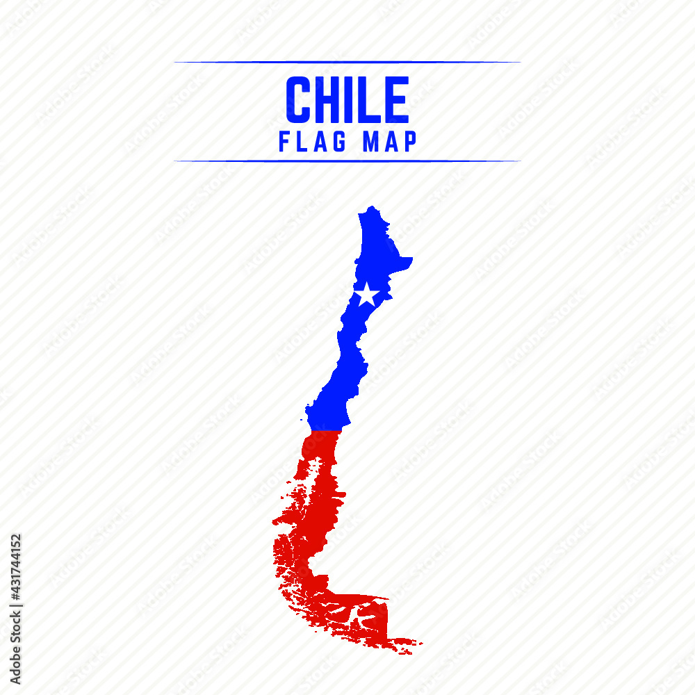 Flag Map of Chile. Chile Flag Map Stock Vector | Adobe Stock