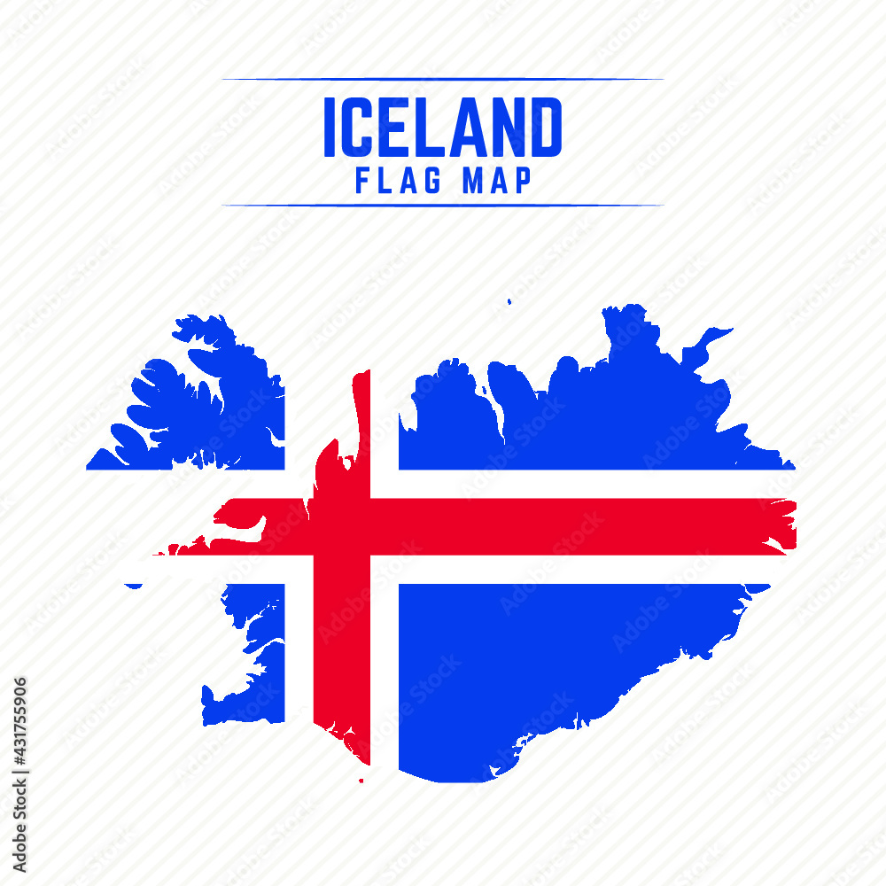 Flag Map of Iceland. Iceland Flag Map Stock Vector | Adobe Stock