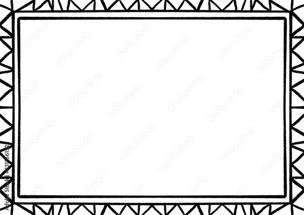 Сute freehand drawn black frame. Collection of hand-drawn cozy element ...