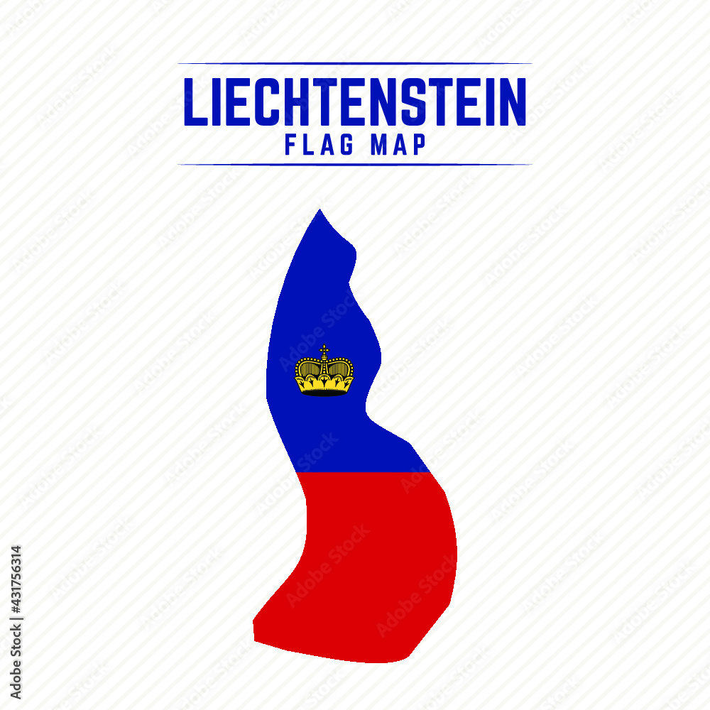 Flag Map of Liechtenstein. Liechtenstein Flag Map Stock Vector | Adobe Stock