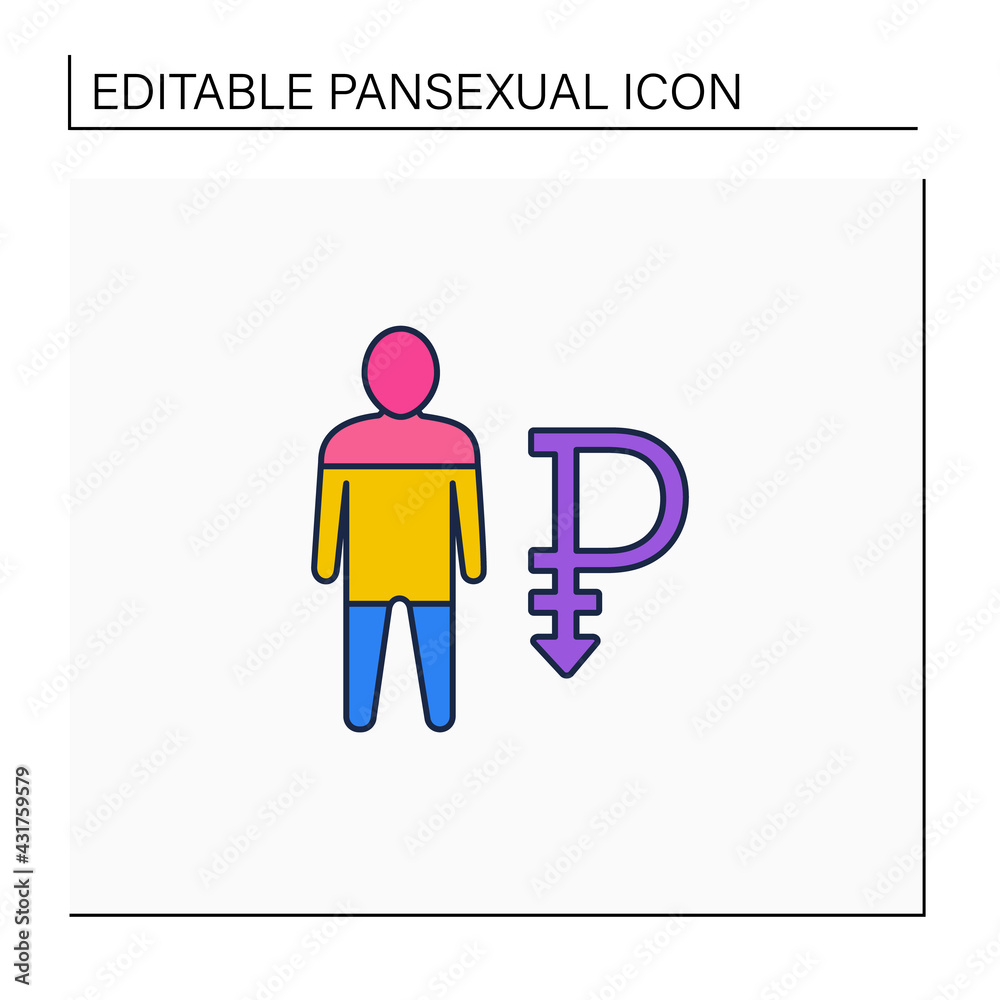 Pansexual line icon. Sexual orientation. LGBTQ friendly. Feelings ...
