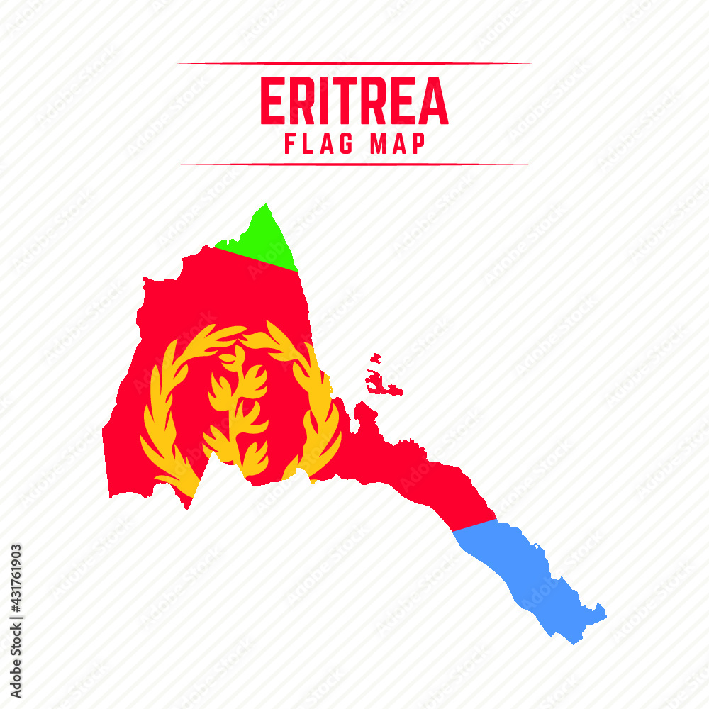 Flag Map of Eritrea. Eritrea Flag Map Stock Vector | Adobe Stock