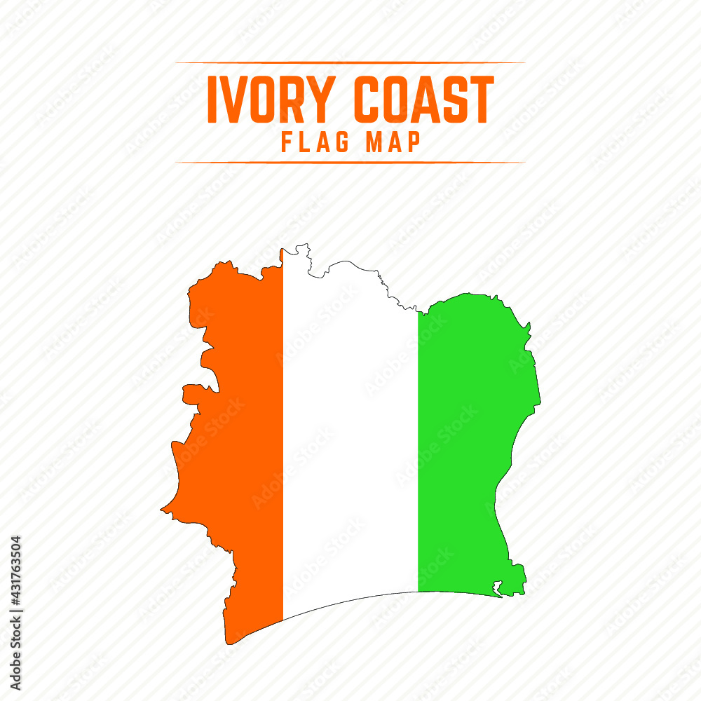 Flag Map of Ivory Coast. Ivory Coast Flag Map Stock Vector | Adobe Stock