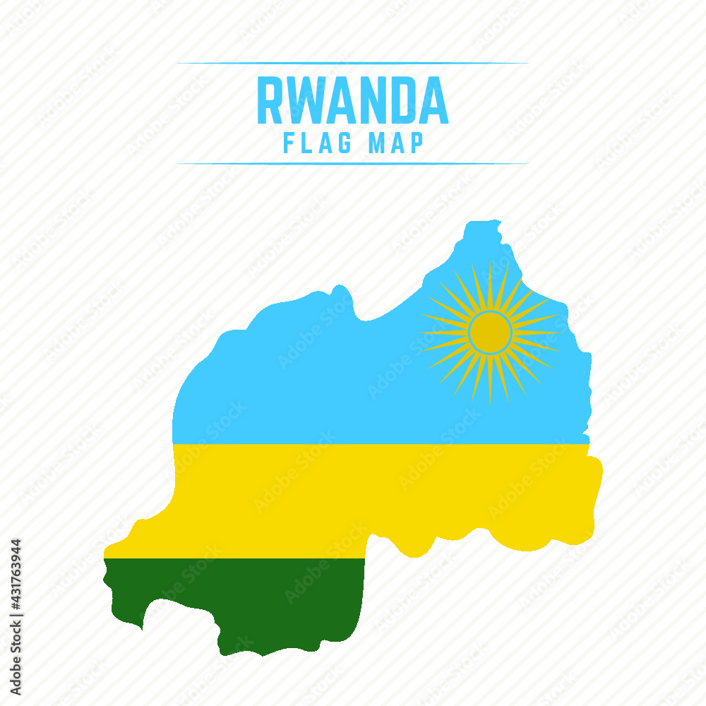 Flag Map of Rwanda. Rwanda Flag Map Stock Vector | Adobe Stock