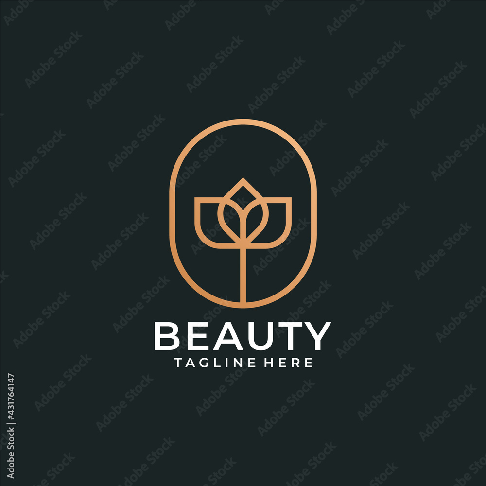 Beauty golden cosmetic fashion logo design vector. Logo can be used for ...