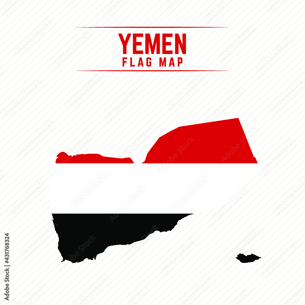 Flag Map of Yemen. Yemen Flag Map Stock Vector | Adobe Stock