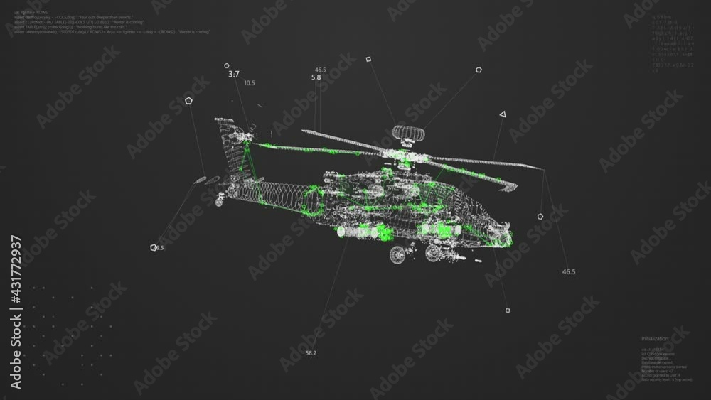 Military Helicopter UI Animation. HUD Aircraft Scanning. Stock Video ...
