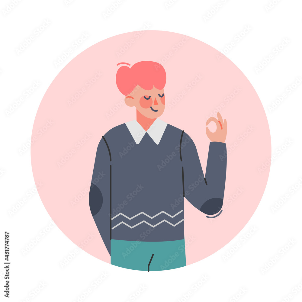 Teen Boy Making Okay Hand Gesture, Teenager Expressing Positive ...