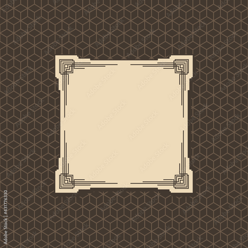 Art deco frame. Artwork graphic pattern culture. Orante wedding ...