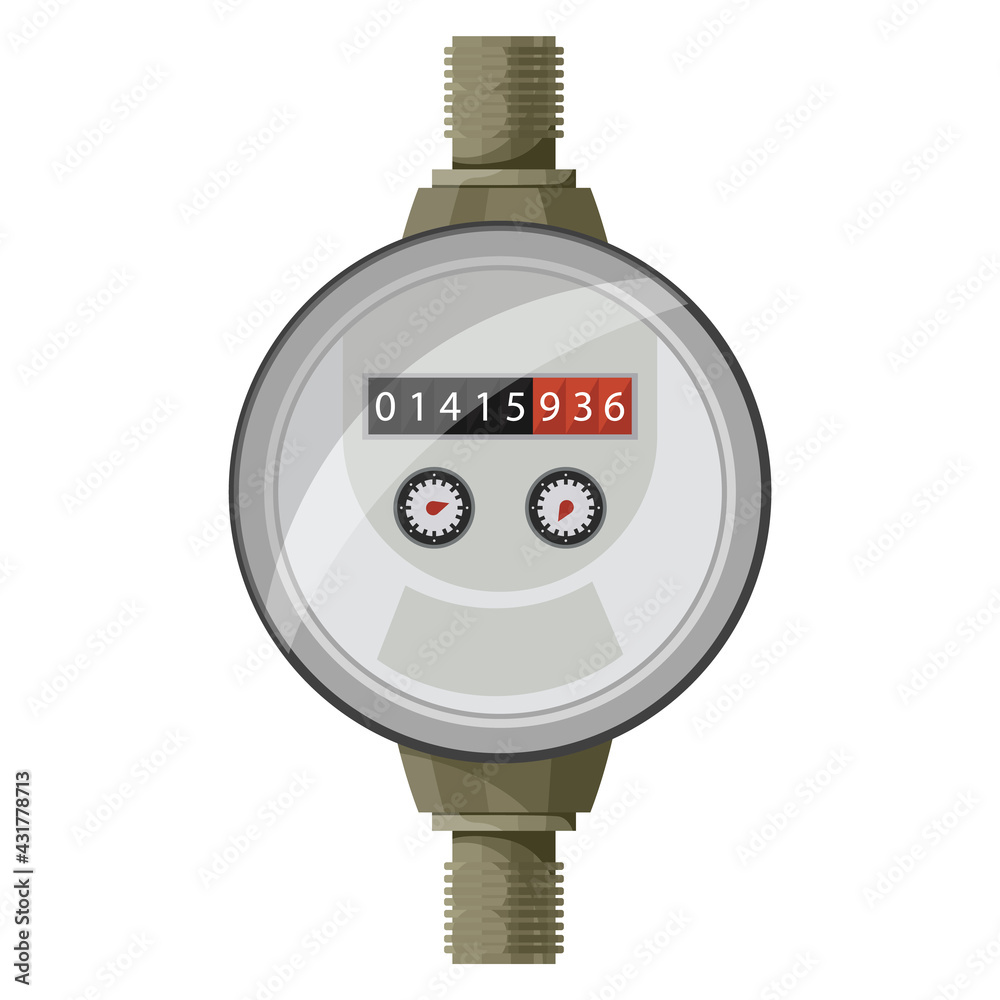 Meter counter. Water power measurement. Water meter to record ...
