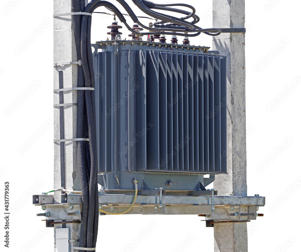 high voltage transformer post Stock Photo | Adobe Stock