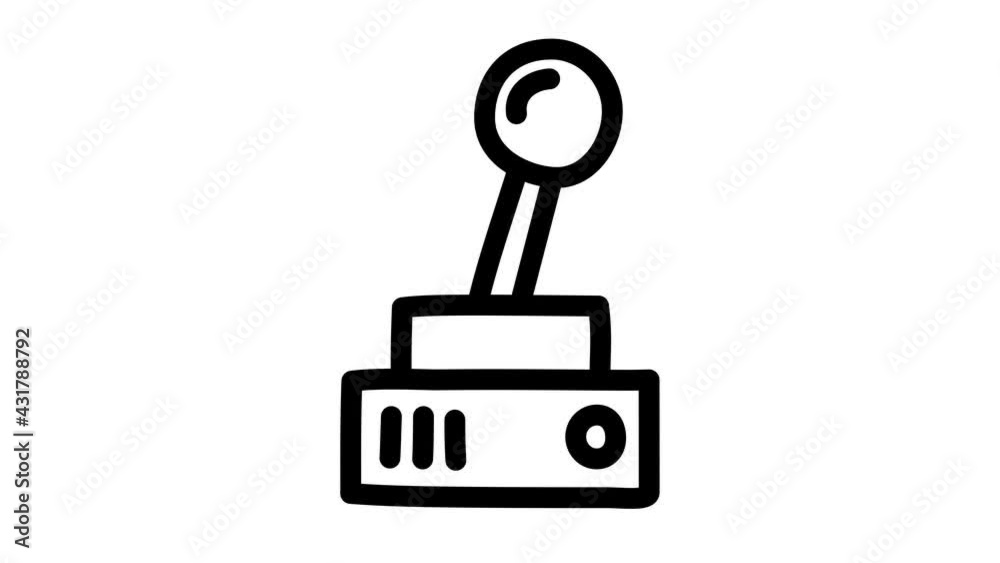 playing video game retro joystick animated icon. Motion graphics 4k ...