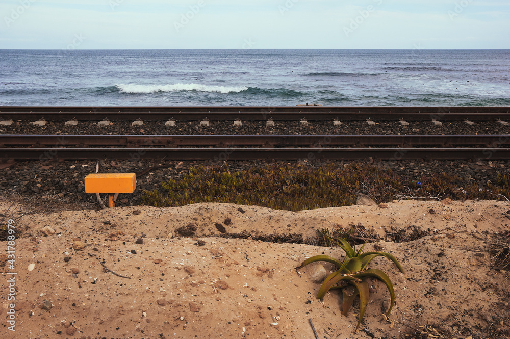 Kalk Bay beach, South Africa, Cape Town. View of the sea, sand, the ...