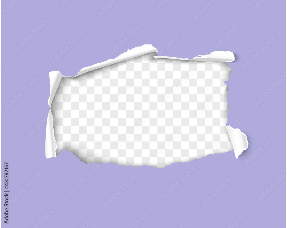 Paper hole with rolled sides realistic 3d vector frame isolated on ...