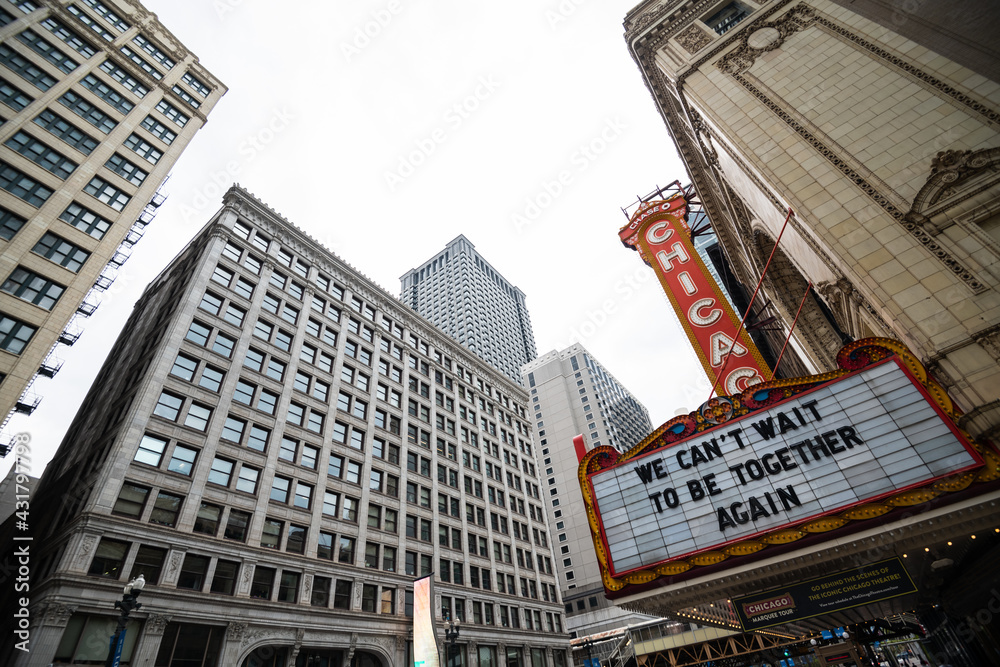 CHICAGO, ILLINOIS - APRIL 18, 2021: Famous Chase Chicago sign and light ...