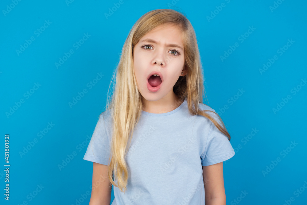 Expressive facial expressions. Shocked stupefied beautiful Caucasian ...