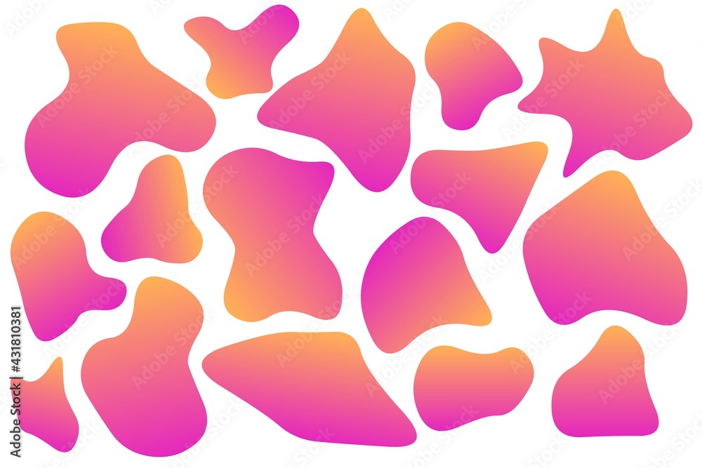 Set of Blobs abstract shape organic banner design element form stain ...