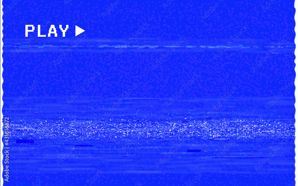 Glitch vhs play. Retro video template. Old camera tape. Vintage ...