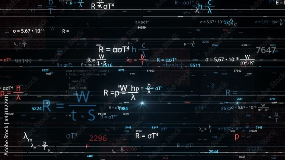 Blocks of abstract mathematical formulas are written and moved in the ...