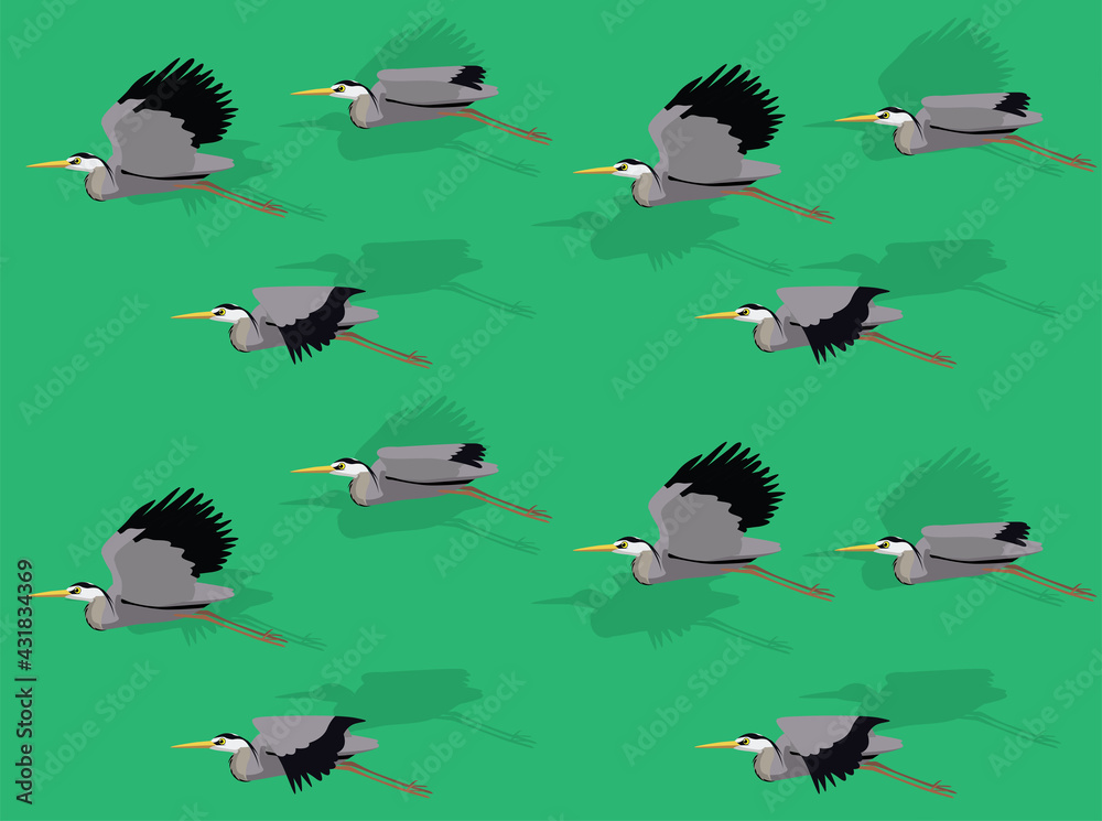 Animal Animation Sequence Heron Flying Cartoon Vector Seamless ...