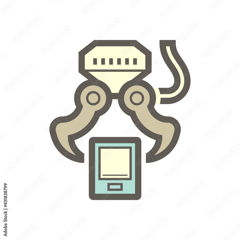 Mobile phone or cell phone production industry vector icon. Industrial ...