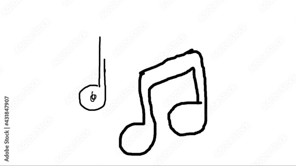 Drawing icon of music notes,music symbol looping,baby drawing of music ...